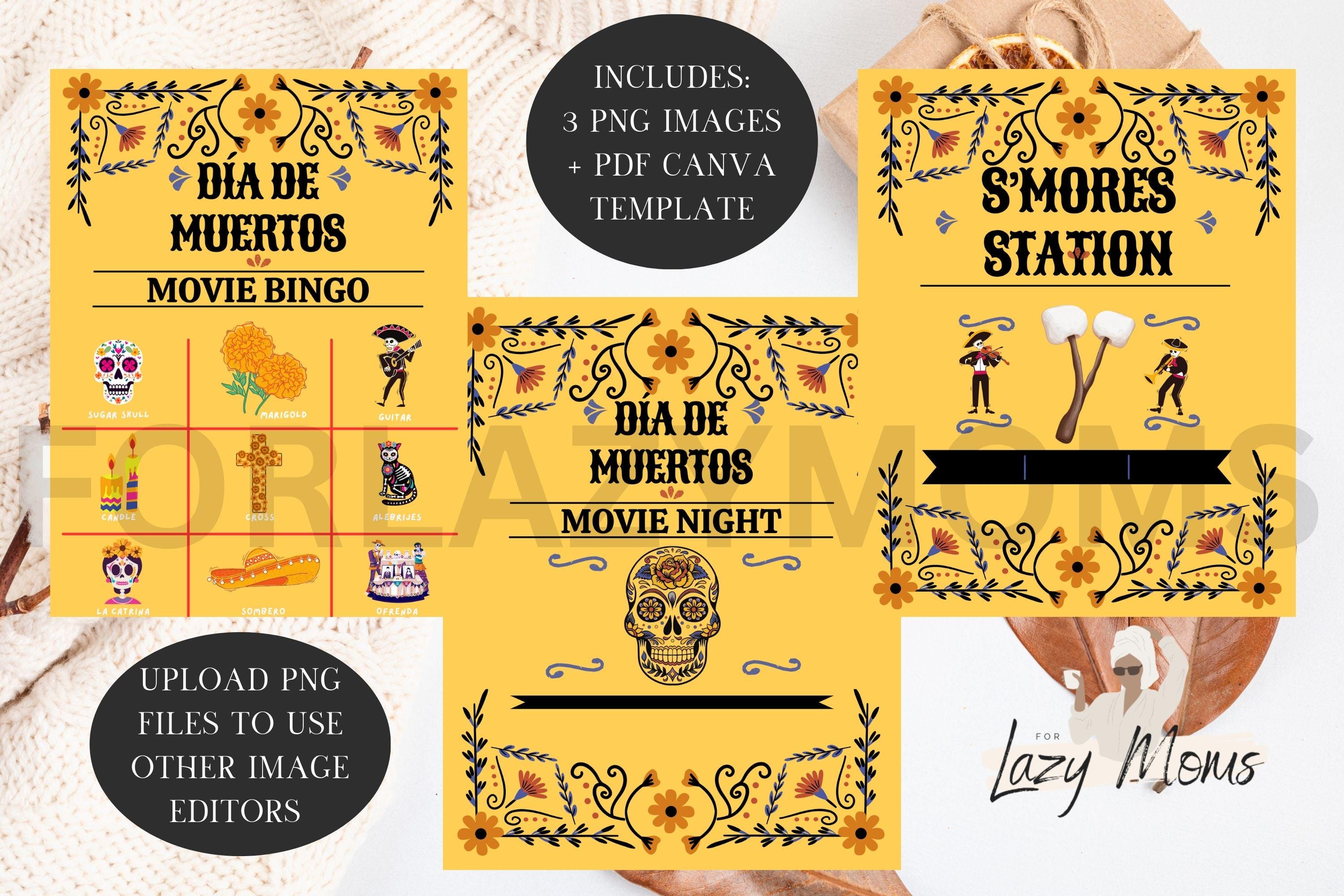 Printable "dia De Muertos" Movie Night Kit | Instant Download Canva ...