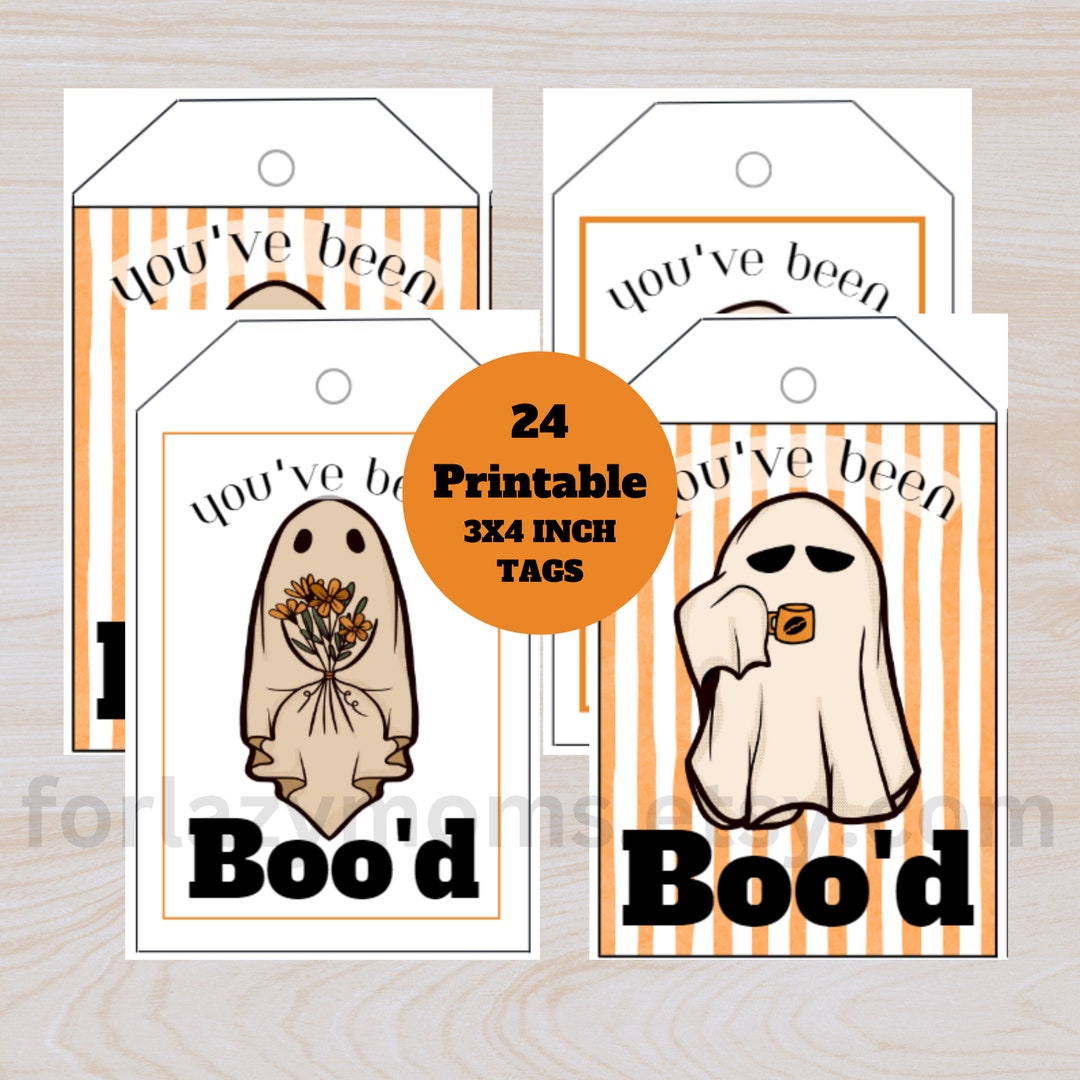 You've Been Booed Gift Tag Boho Halloween Tags Halloween Gift Tags You ...
