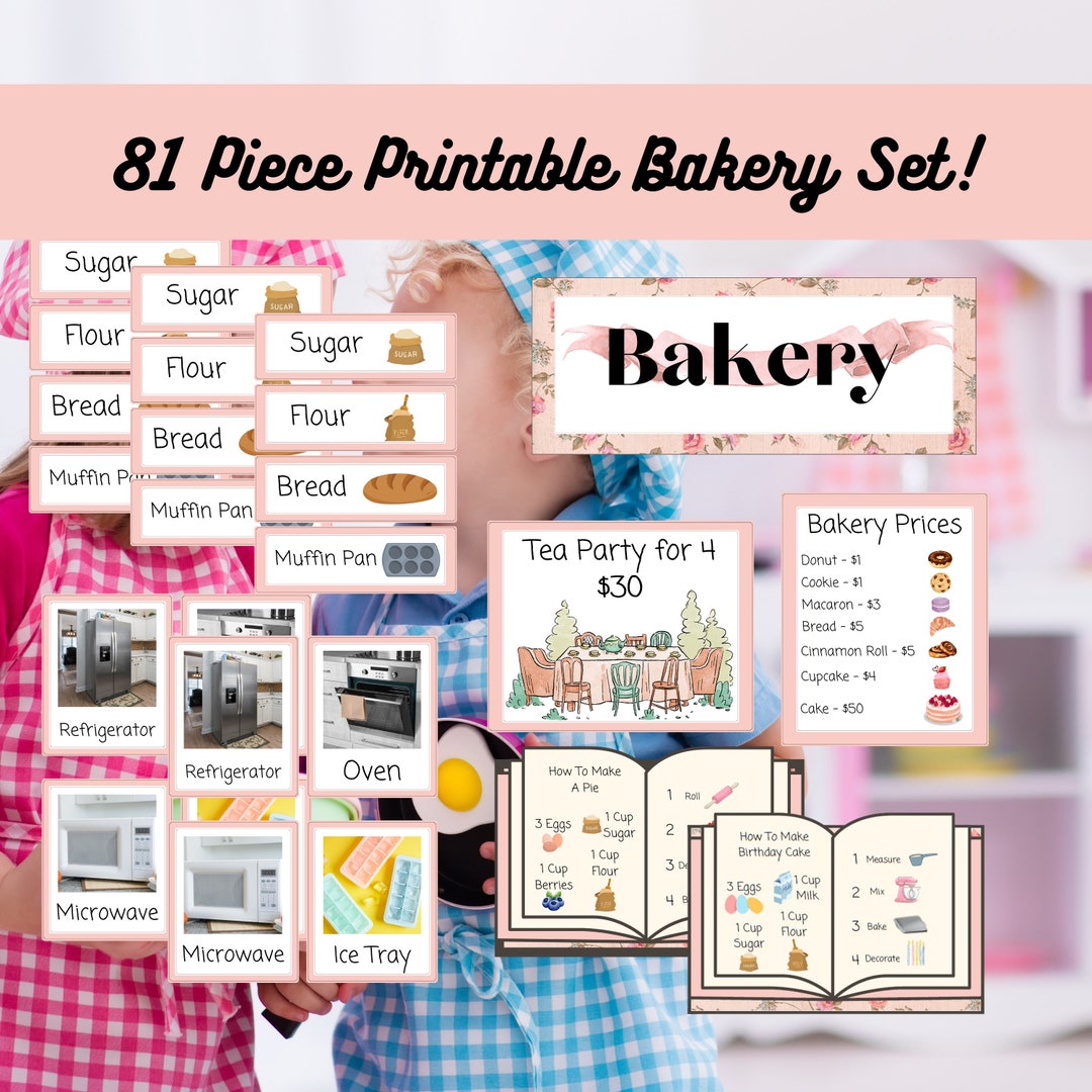Printable Bakery Dramatic Play Set | Homeschool Bakery Shop | Bakery ...