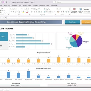Employee Task List Excel Template Employee Task Tracker Project Task ...