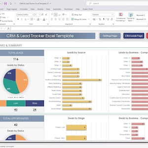 CRM & Lead Tracker Excel Template: Client Management Spreadsheet With ...