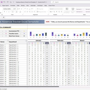 Employee Absence Tracker Excel Template: Monthly Attendance (digital ...