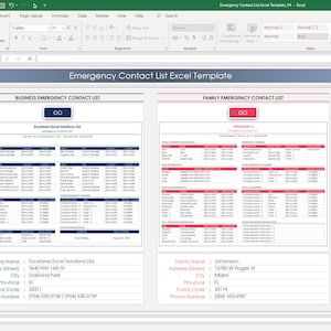 Emergency Contact List Excel Template: Printable Family & Workplace ...
