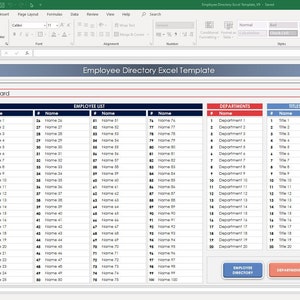 Employee Directory Excel Template Employee Planner Business ...