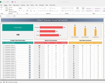Excel Client Planner - Etsy UK