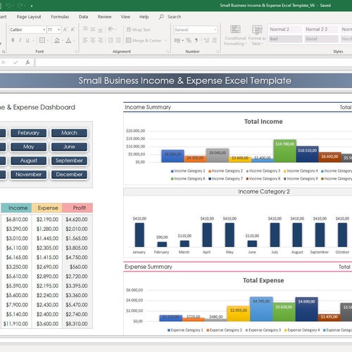 Excel Budget Template - Etsy