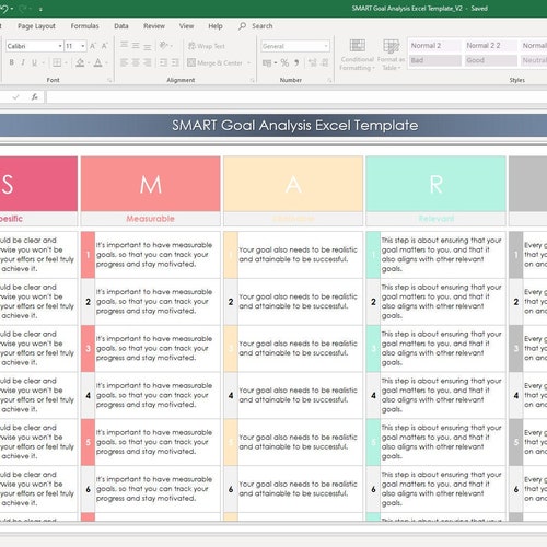 SMART Goal Analysis Excel Template Smart Goal Setting - Etsy SMART Goal Analysis Excel Template Smart Goal Setting - Etsy