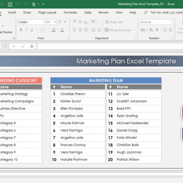 Excel Marketing Planner - Etsy