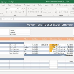 Project Task Tracker Template Project Tracking Task | Etsy