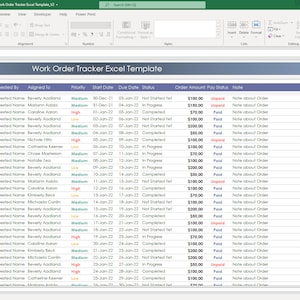 Work Order Tracker Excel Template | Small Business Work Order Template ...