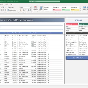 Team To-do List Excel Template: Business Task Tracker (printable) - Etsy