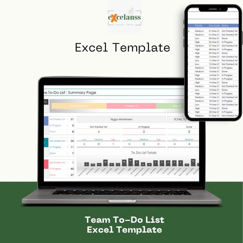 Team To-do List Excel Template – Business Task Tracker & Responsibility ...