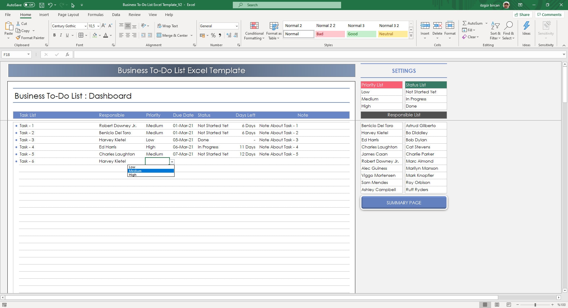 Team Task Tracker Excel Template | Team To-do List & Task Management ...