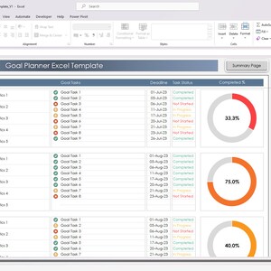 Goal Planner Excel Template – Track & Achieve 10 Personal or ...