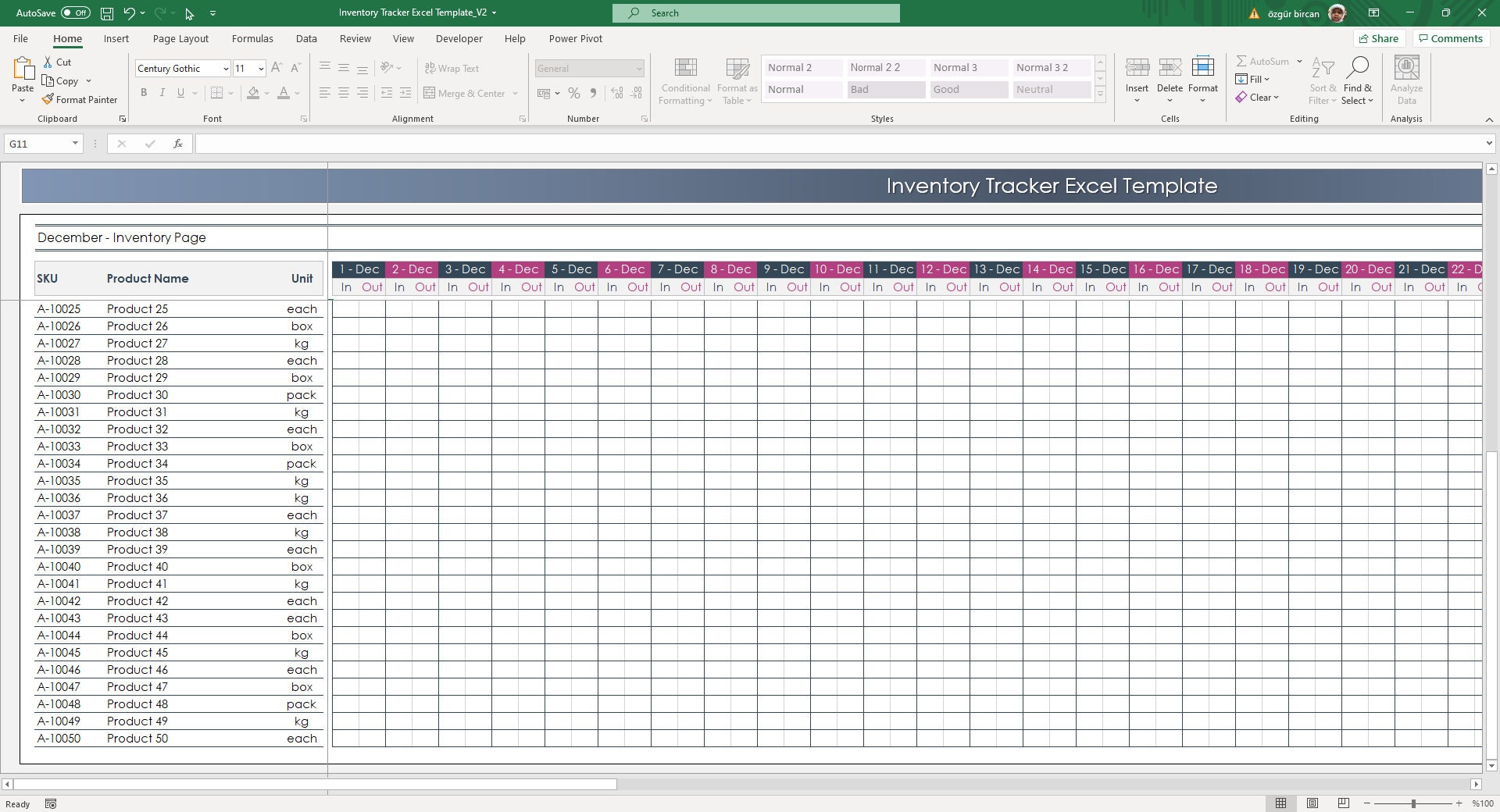 Inventory Tracker Excel Template stock Tracking Inventory - Etsy Australia