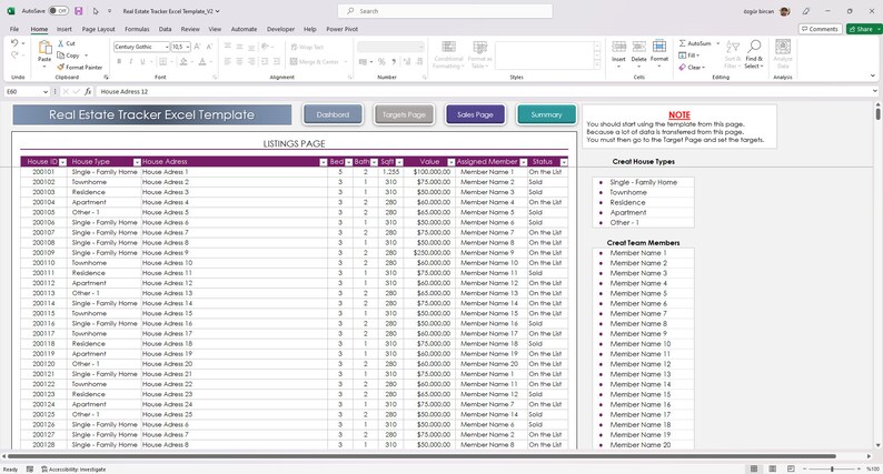 Real Estate Sales Tracker Excel Template – Realtor Commission & Listing ...