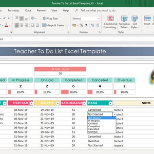 Teacher to Do List Excel Template Teacher Planner Teacher | Etsy