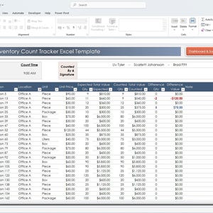 Inventory Count Tracker Excel Template | Stock Control Spreadsheet ...