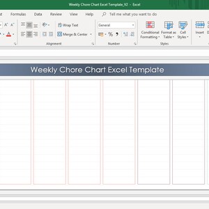 Weekly Chore Chart Excel Template: Fillable, Printable Planner - Etsy