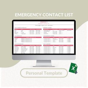 Emergency Contact List Excel Template | Emergency Contact Tracker ...