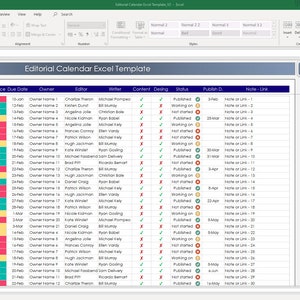 Editorial Planner Excel Template: Content Calendar & Publishing ...