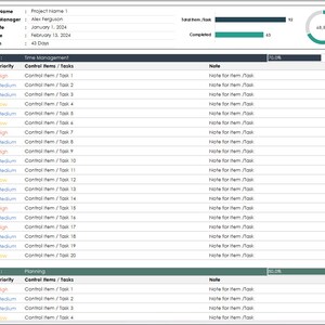 Project Control Checklist Excel Template | Task Control Checklist ...