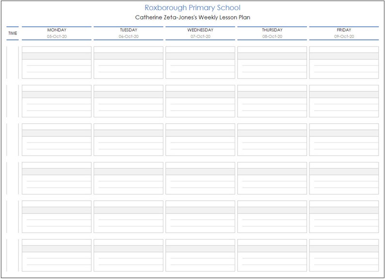 Teacher's Weekly Lesson Plans Excel Template Lesson | Etsy Teacher's Weekly Lesson Plans Excel Template Lesson | Etsy