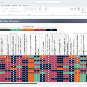 Employee Job Satisfaction Matrix Excel Template | Employee Satisfaction ...