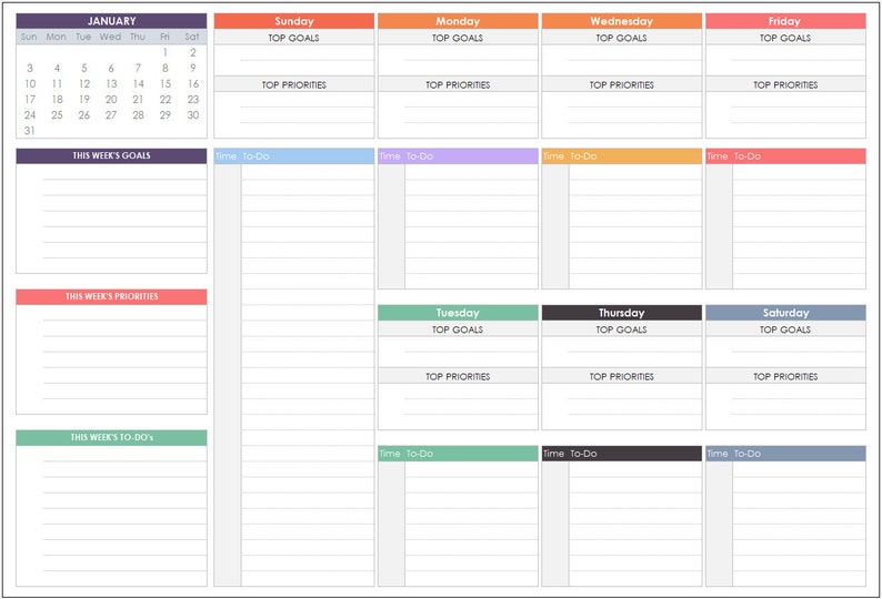 Excel Planner Template