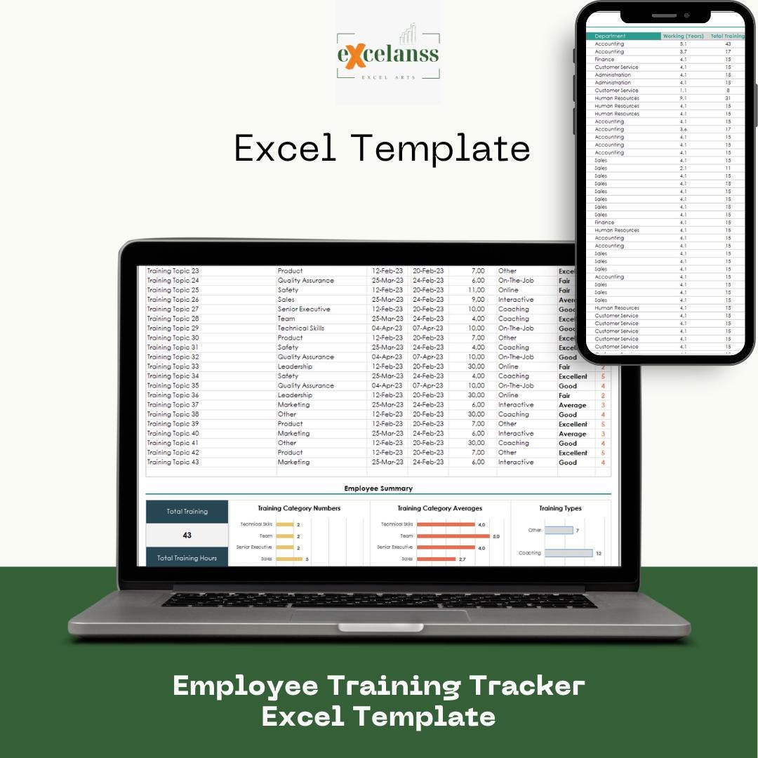 Employee Training Tracker Excel Template: Staff Development Spreadsheet ...