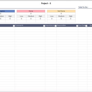 Project To-do List Excel Template – Task Tracker for 5 Projects With ...