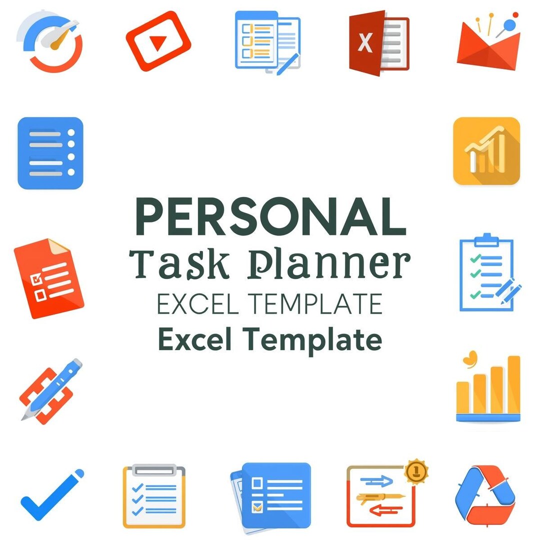 Personal Task Planner Excel Template: Task Dashboard (digital Download ...