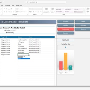 Weekly to Do List Excel Template 7-day to Do Planner Weekly Planner ...