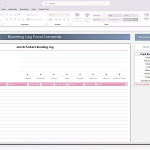 Reading Log Excel Template | Book Tracker Excel Sheet | Literary Log ...