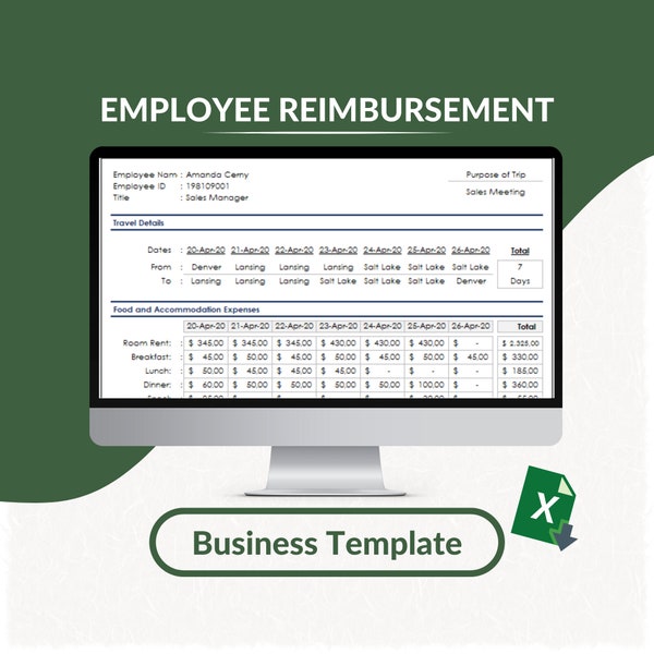 Employee Reimbursement Tracker - Etsy