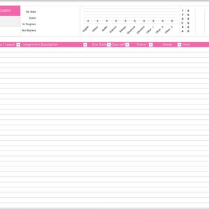 Assignment Tracker Excel Template: Student Homework Organizer - Etsy