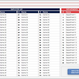 Employee Directory Excel Template: Business Organization Tracker ...