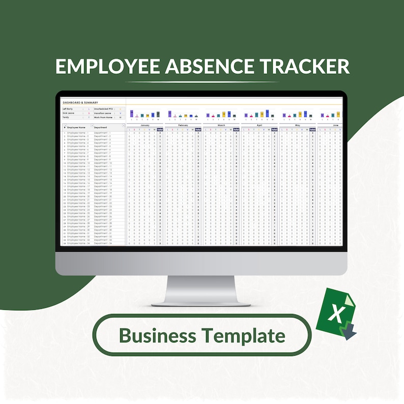 Employee Absence Tracker Excel Template Employee Attendance - Etsy ...