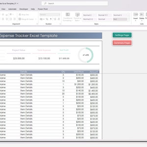 Project Expense Tracker Excel Template: Cost & Profit Margin Workbook ...