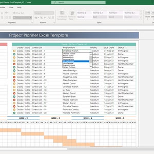 Project Planner Excel Template Simple Project Tracker - Etsy