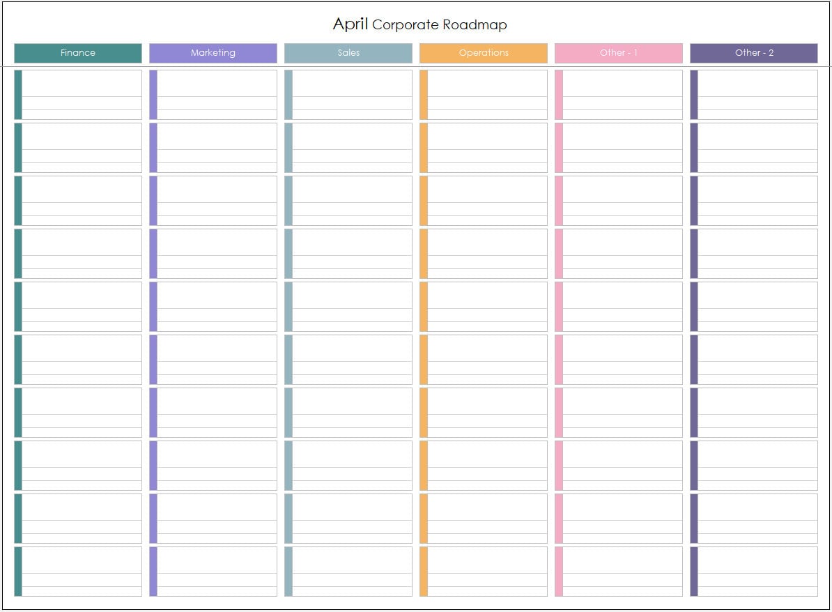 Monthly Corporate Roadmap Excel Template Corporate Planning - Etsy