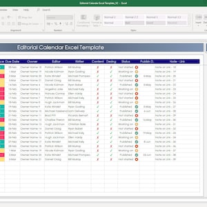 Editorial Planner Excel Template: Content Calendar & Publishing ...