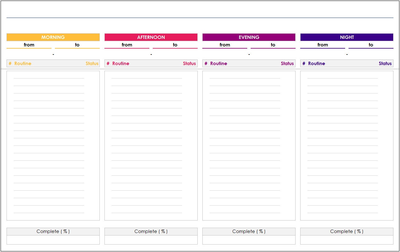 Daily Weekly Yearly Routine Planner Excel Template Excel - Etsy Ireland