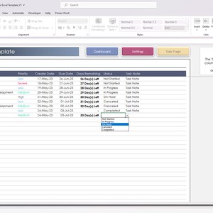 Personal Task Planner Excel Template: Task Dashboard (digital Download ...