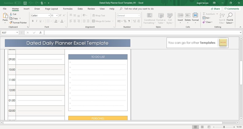 Paper Dated Daily Planner Excel Template Fillable Sheet Planner Paper Dated Daily Planner Excel Template Fillable Sheet Planner