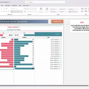 Pros and Cons Tracker Excel Template | Advantages & Disadvantages Excel ...