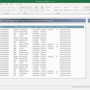 Issue Tracker Excel Template Project Management Issue - Etsy
