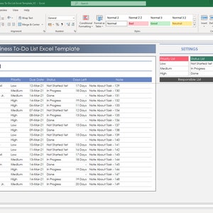 Team To-do List Excel Template: Business Task Tracker (printable) - Etsy