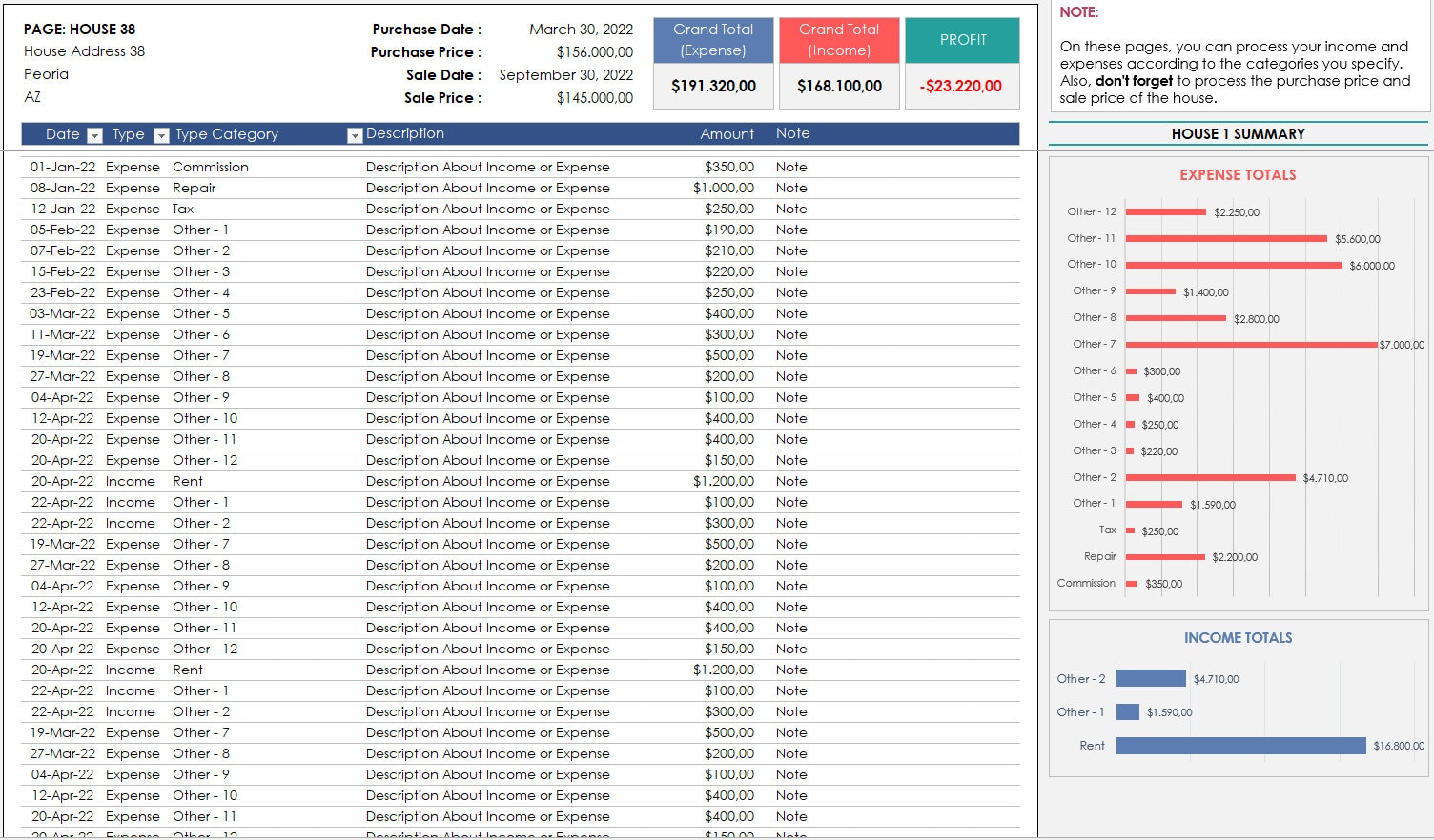 House Hunter Tracker Excel Template House Buying Sales | Etsy