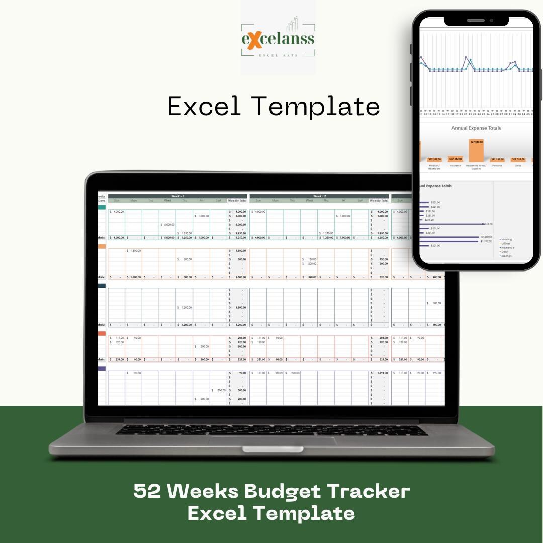 52 Weeks Budget Tracker Excel Template: Weekly Expense & Income Excel ...